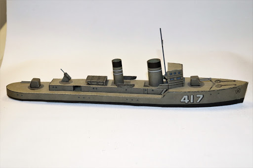 Destroyer Ship Punch-out Paper Model by Wallis Rigby, RORI 4146 ...