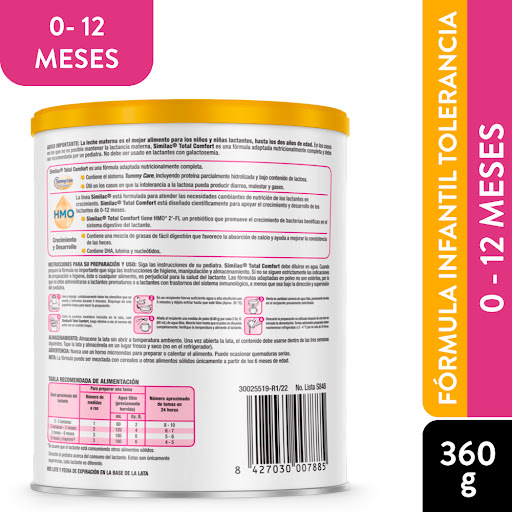 Formula Similac Total Comfort Pro Sensitive 0 a 12 Meses 360g