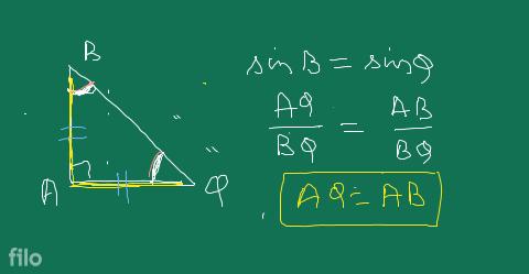 Example 2 : If ∠B and ∠Q are acute angles such that sinB=sinQ, then prove..