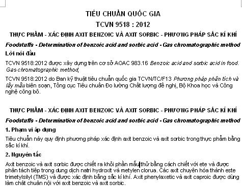 TCVN 9518-2012 - Thực Phẩm - Xác Định Axit Benzoic Và Axit Sorbic ...