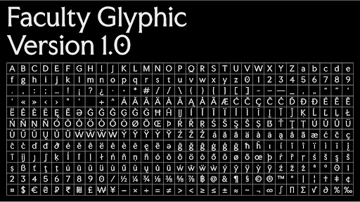 Faculty Glyphic - Google Fonts