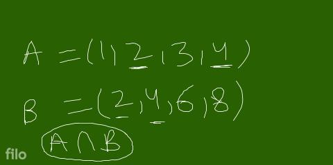 If sets A=\{1,2,3,4\} and B=\{2,4,6,8\}, then A \cap B is: a) \{-1,-2,-3,..