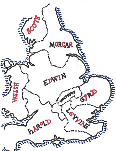 Map of England in 1066 - Michael Lewis — Google Arts & Culture