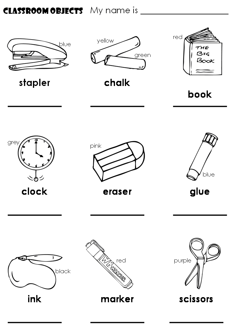 English Lessons Children Lesson 2 Classroom Objects