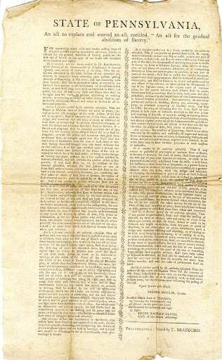 GRADUAL ABOLITION IN PENNSYLVANIA — Google Arts & Culture