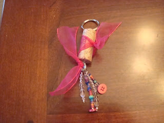 Green Kids Crafts Wine Cork Keyring