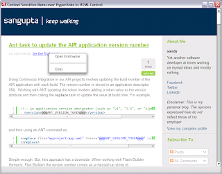 Context Sensitive Menu On Hyperlinks Of Adobe Air Html Control