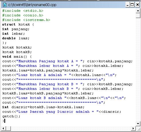 Contoh Database C Visual Basic Java Tipe Data Struct