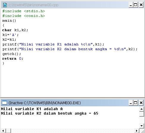 Contoh Database C Visual Basic Java Character Data Type