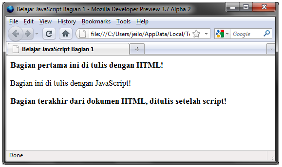Tutorial Java Script Mekanik Elektronik Informatika