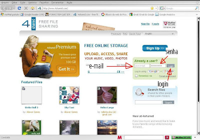 Tutorial 4shared Criando Sua Conta No 4shared Passo A Passo