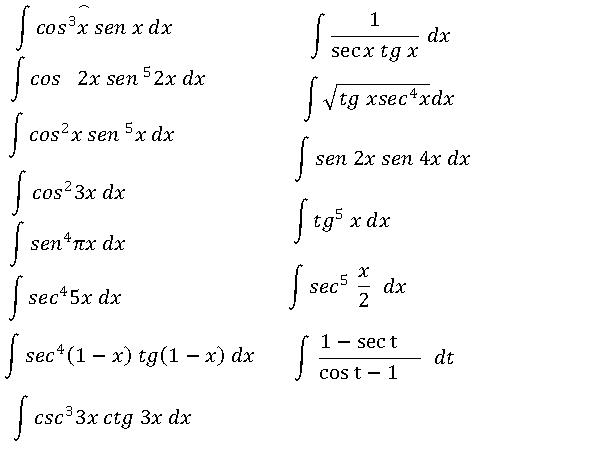 Cálculo De Integrales Integrales Trigonométricas