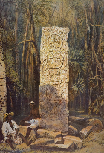 Drawing of Stela D, Copán - Frederick Catherwood — Google Arts & Culture