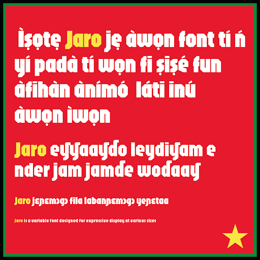 Jaro - Google Fonts
