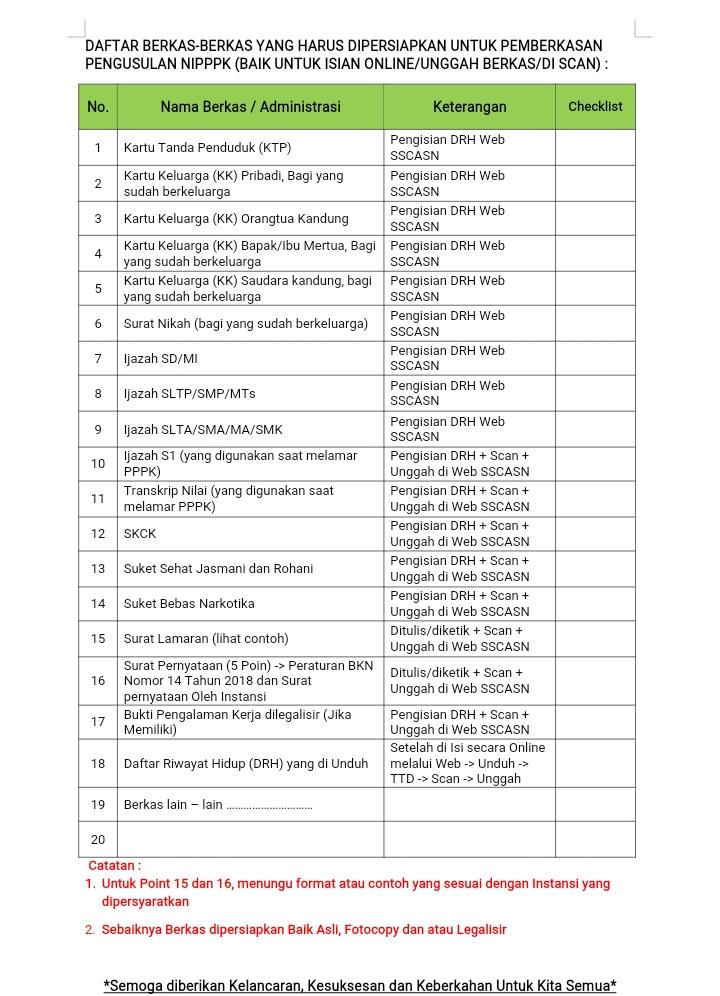 Contoh Berkas dan Dokumen Yang Disiapkan Untuk Pemberkasan dan ...
