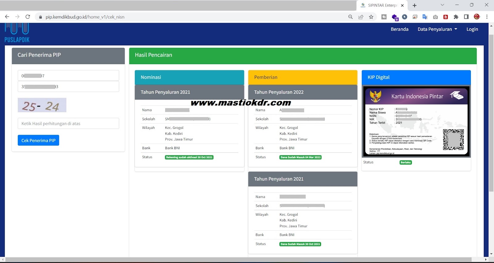 Cara Melihat Siswa Penerima PIP/KIP