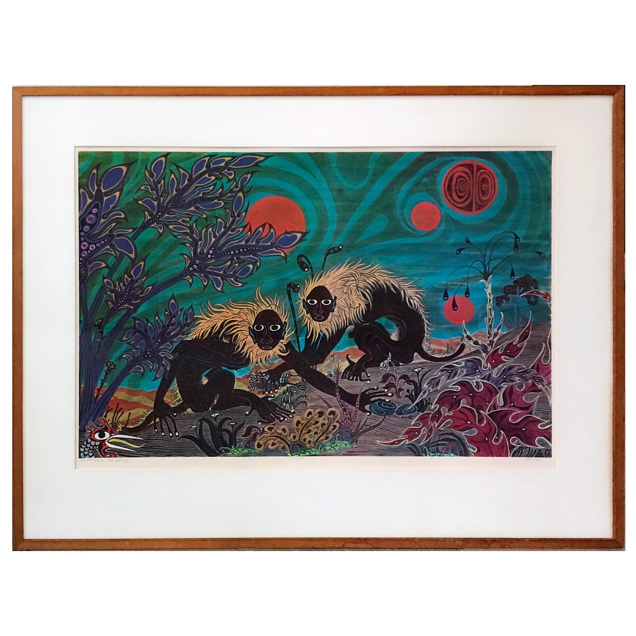 Jesse Allen Signed 'Two Macaques' Print