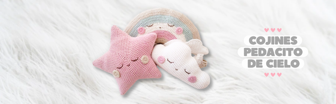 Pack x3 Cojines de Cuna Nube Estrella y Arco Iris para Niña BE CRAFTY ...