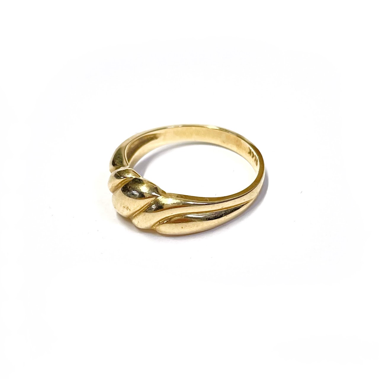 14K Gold Ridged Ring