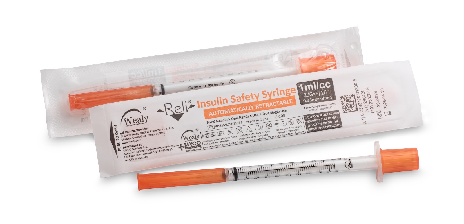 Product: RELI® Wealy® Retractable Safety Insulin Syringes