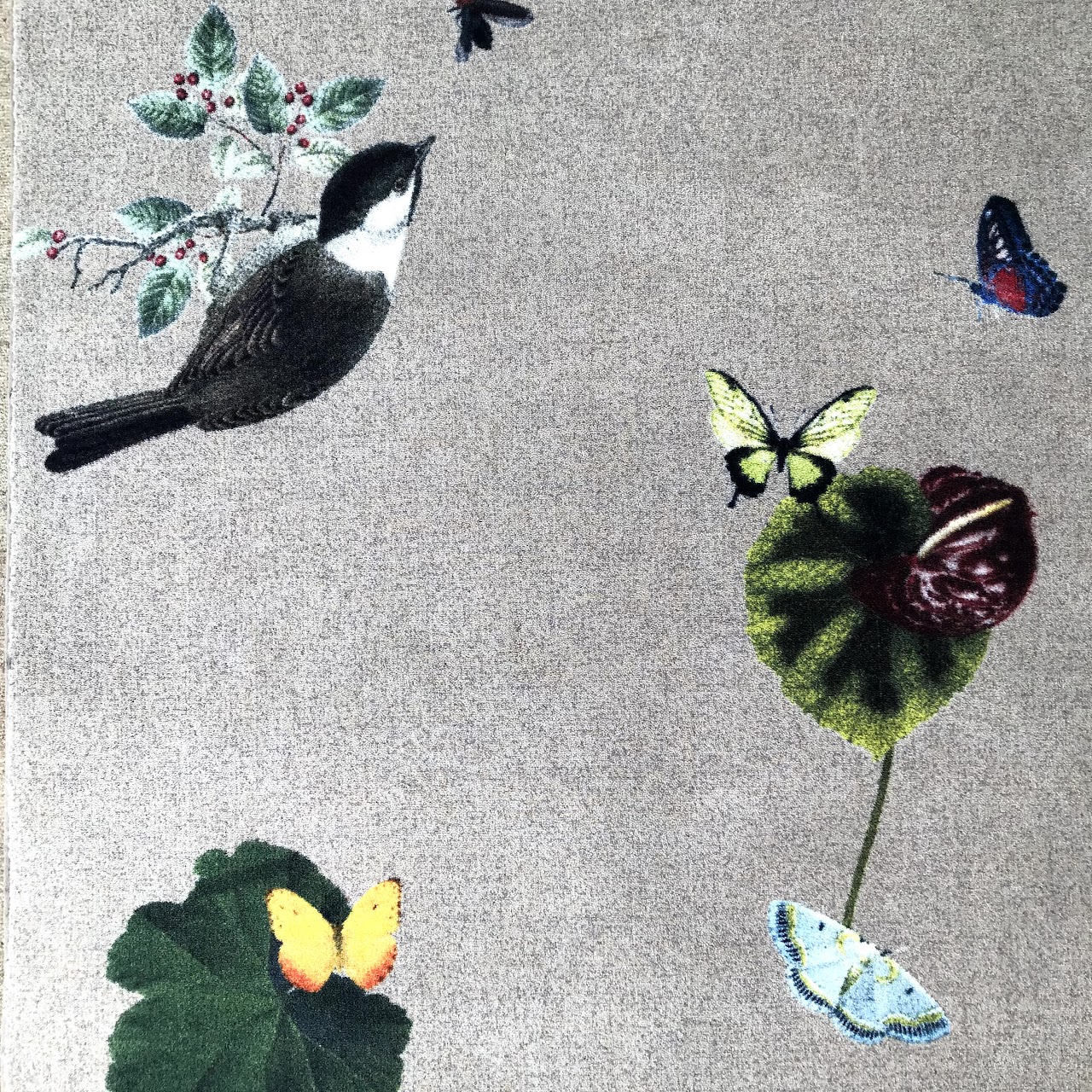Tropical Bird & Flower Area Rug