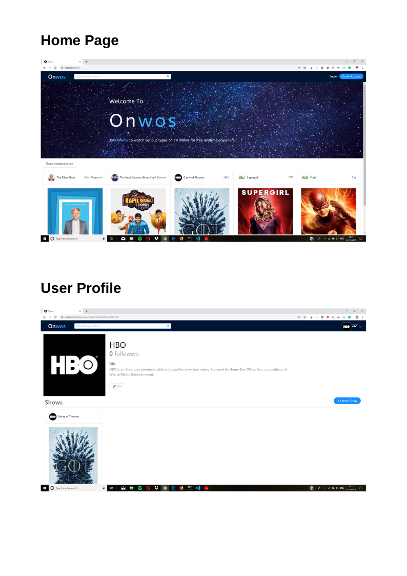 Onwos Streaming Service - Codesandbox