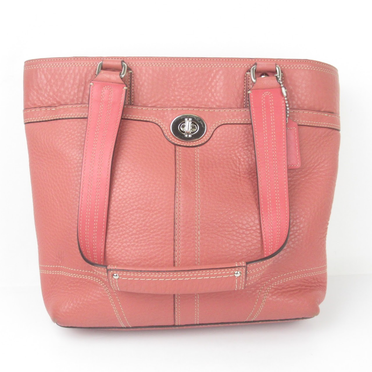 Coach Peach Leather Handbag