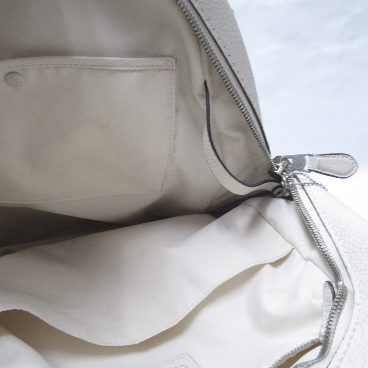 Coach White Leather Backpack