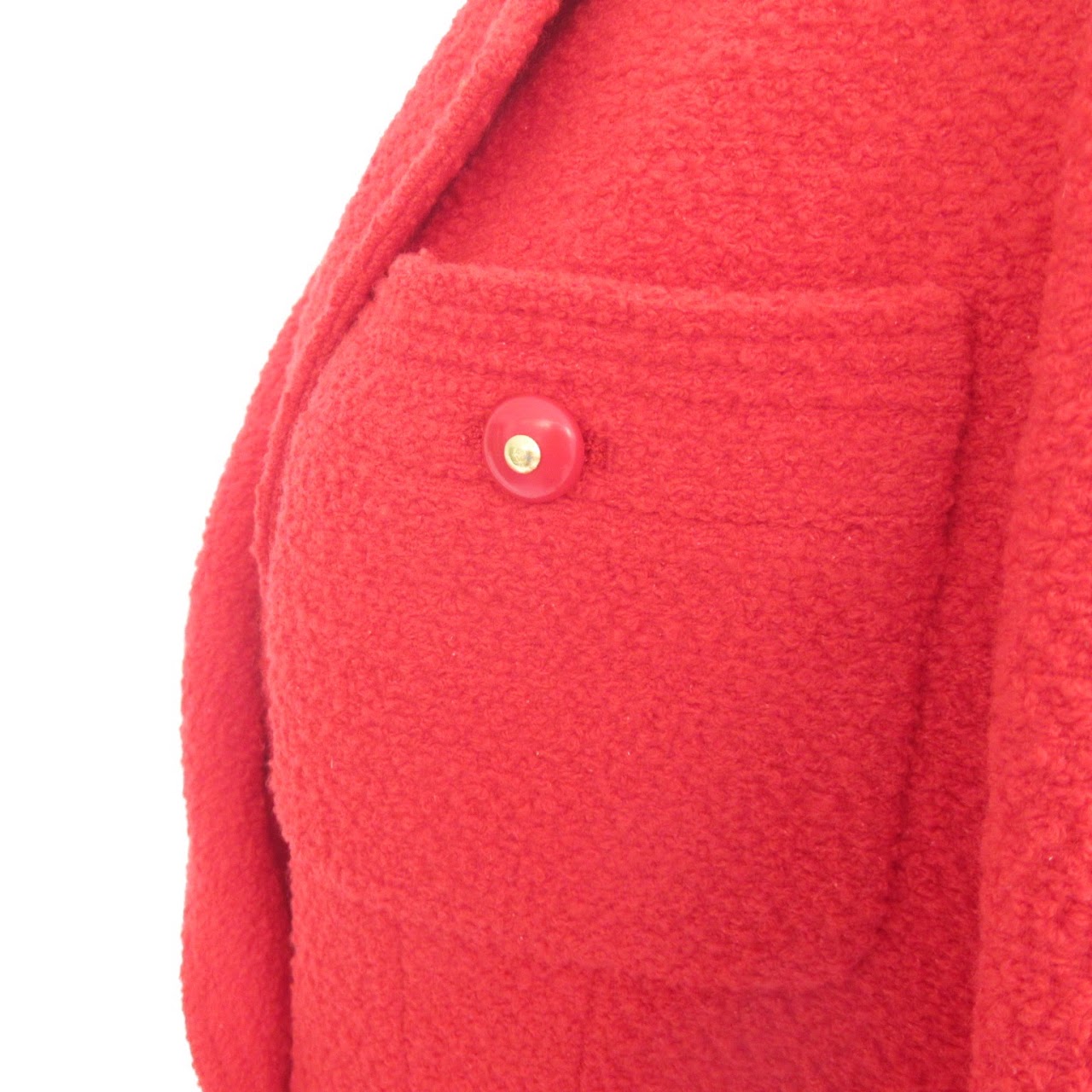 Chanel Red Bouclé Blazer