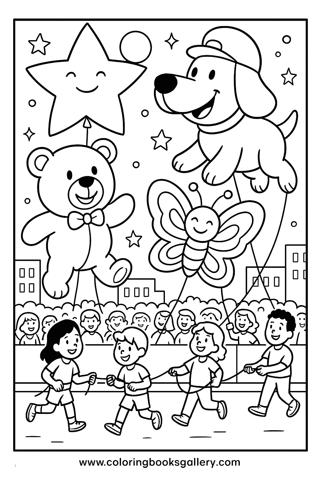 Parade with giant balloons (like Macy’s) – Free Printable Coloring ...