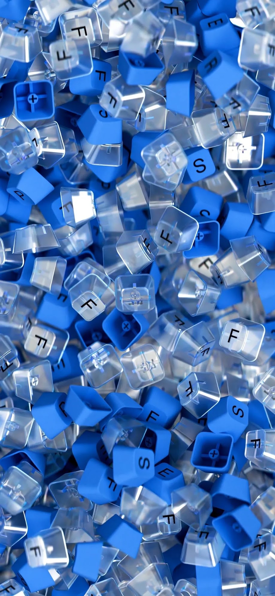 Chaotic Blue Keycap Collection Full HD iPhone Wallpaper