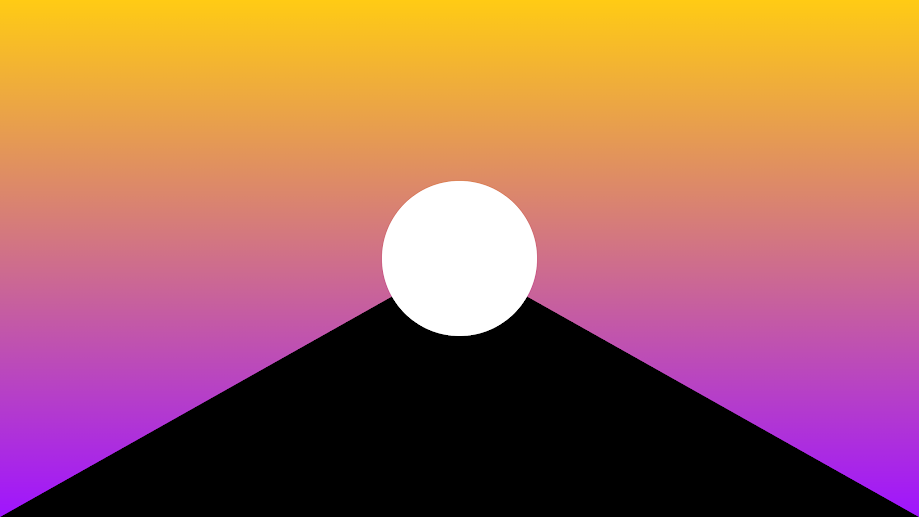 Minimalist Gradient Mountain Sunset Art 2K PC Wallpaper