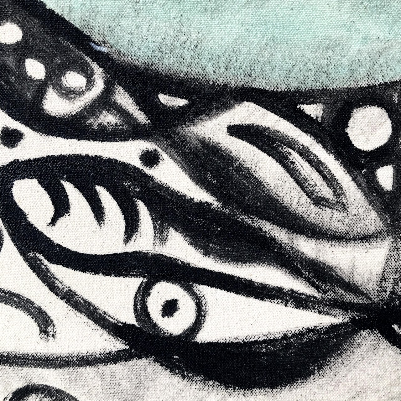 Signed Contemporary Abstract Fish Oil Painting