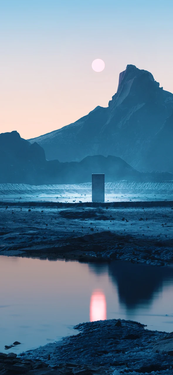 Landscape, Cgi, Sunset, Lake, Reflection 4K Phone Wallpaper