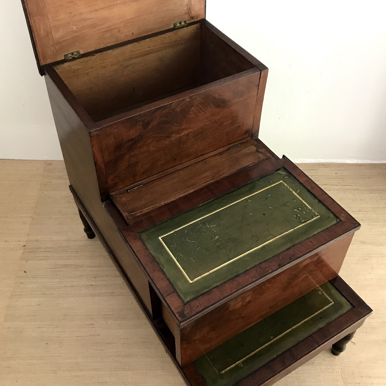 Georgian Mahogany Bed Steps #1