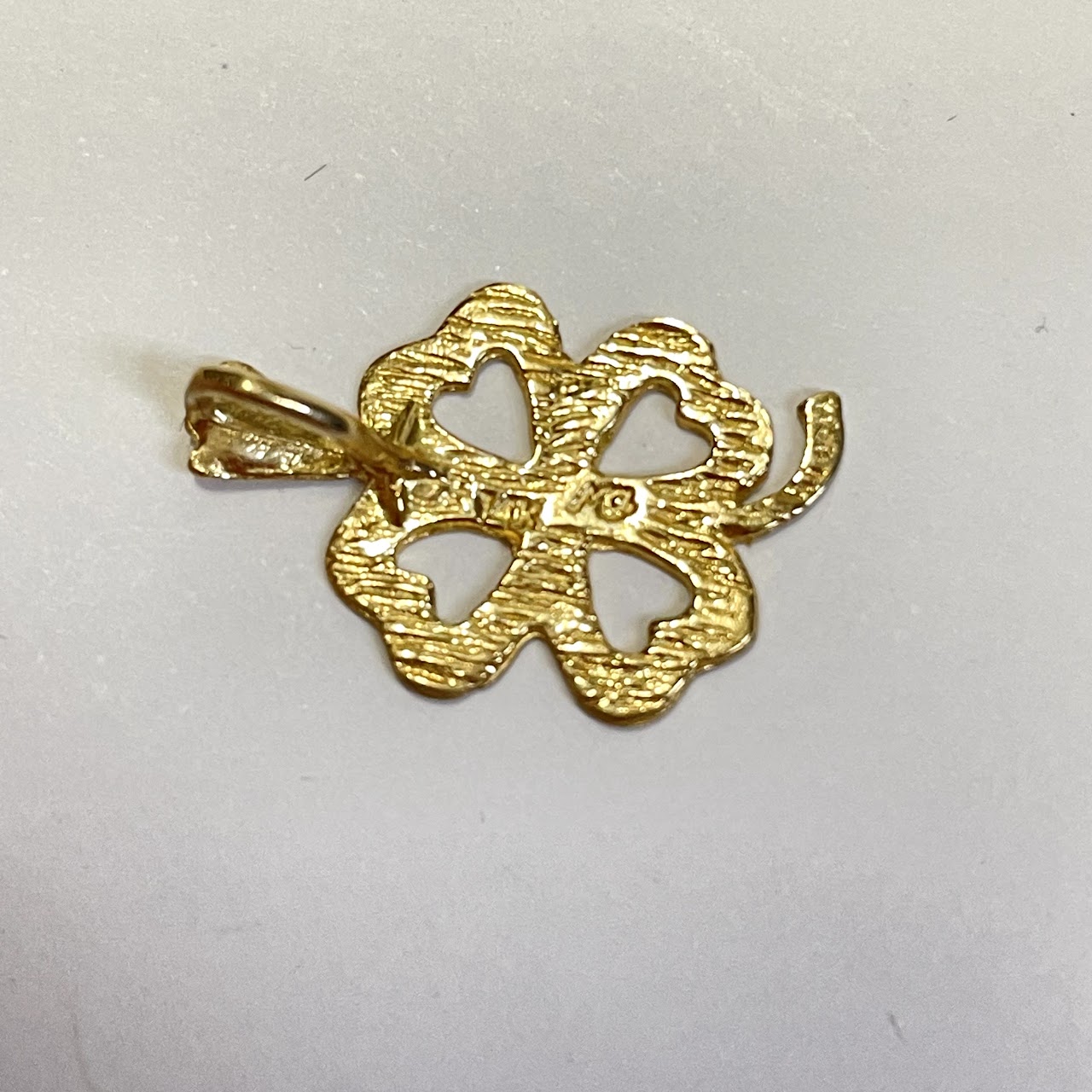 14K Gold Shamrock Pendant