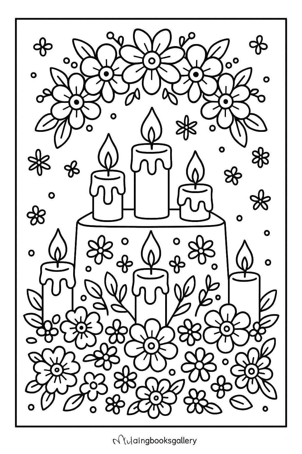 Flower altar with candles – Free Printable Coloring Sheet for Kids and ...