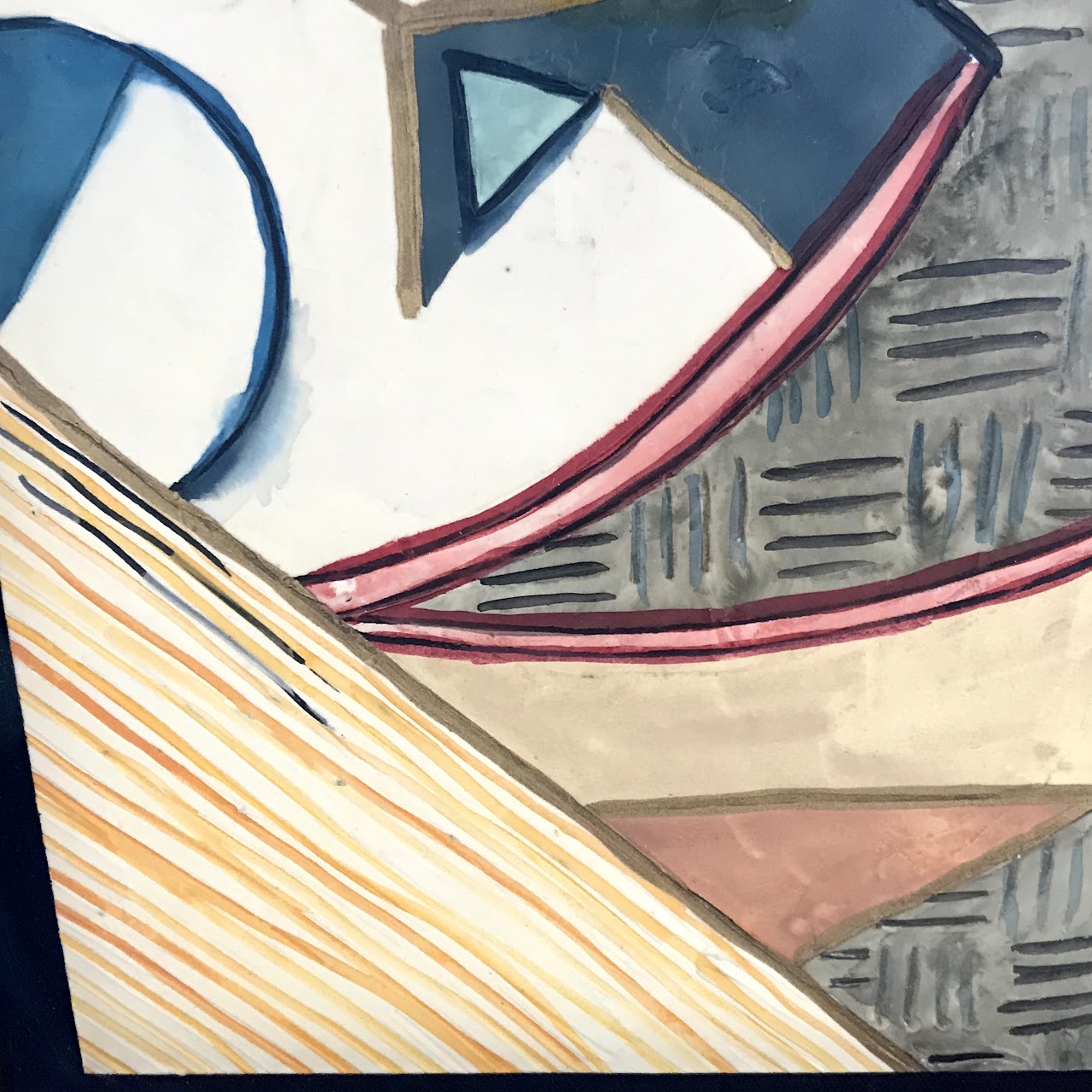 Post-Modern Signed Abstract Oil Painting