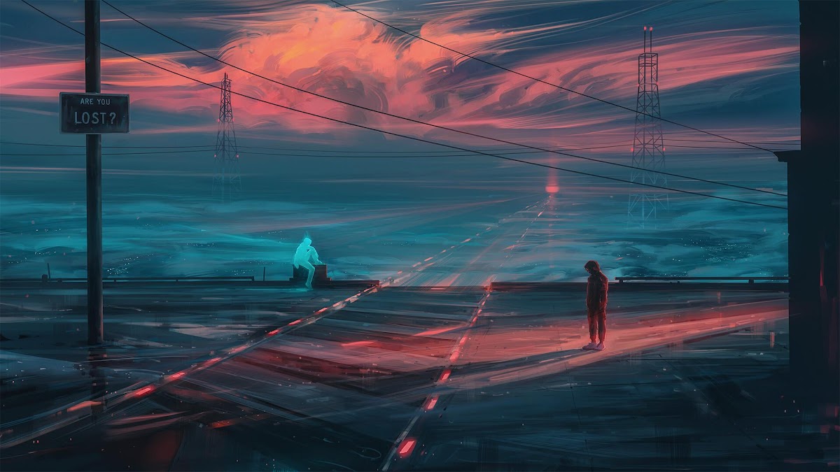 Are You Lost Rooftop Sunset Full HD Desktop Wallpaper