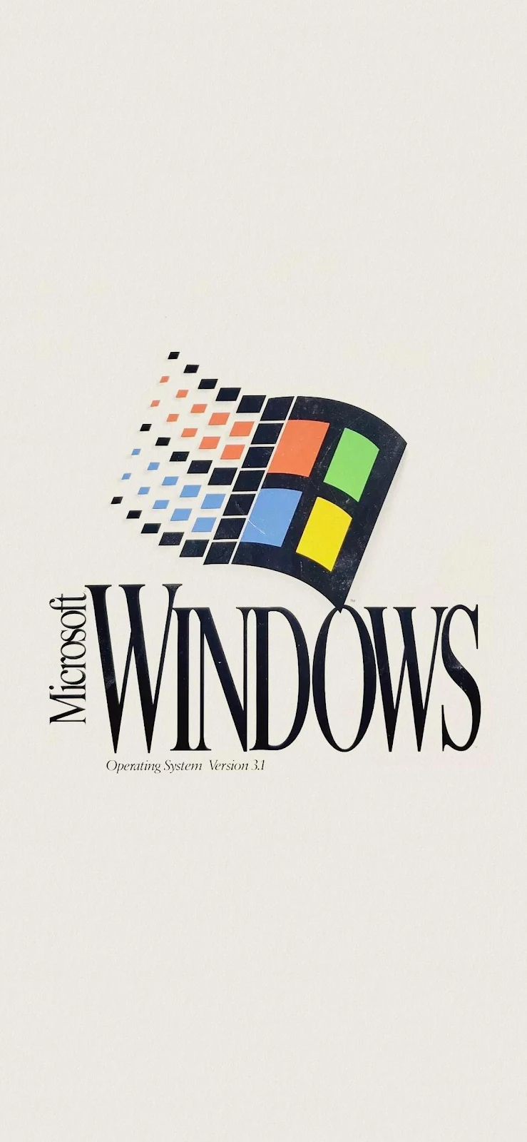 Microsoft Windows 3.1 Retro Logo Full HD iPhone Wallpaper