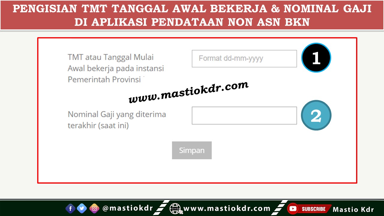 Cara Mengisi Tanggal Mulai Kerja dan Nominal Gaji Pada Aplikasi Pendataan Tenaga Honorer/Non ASN ...