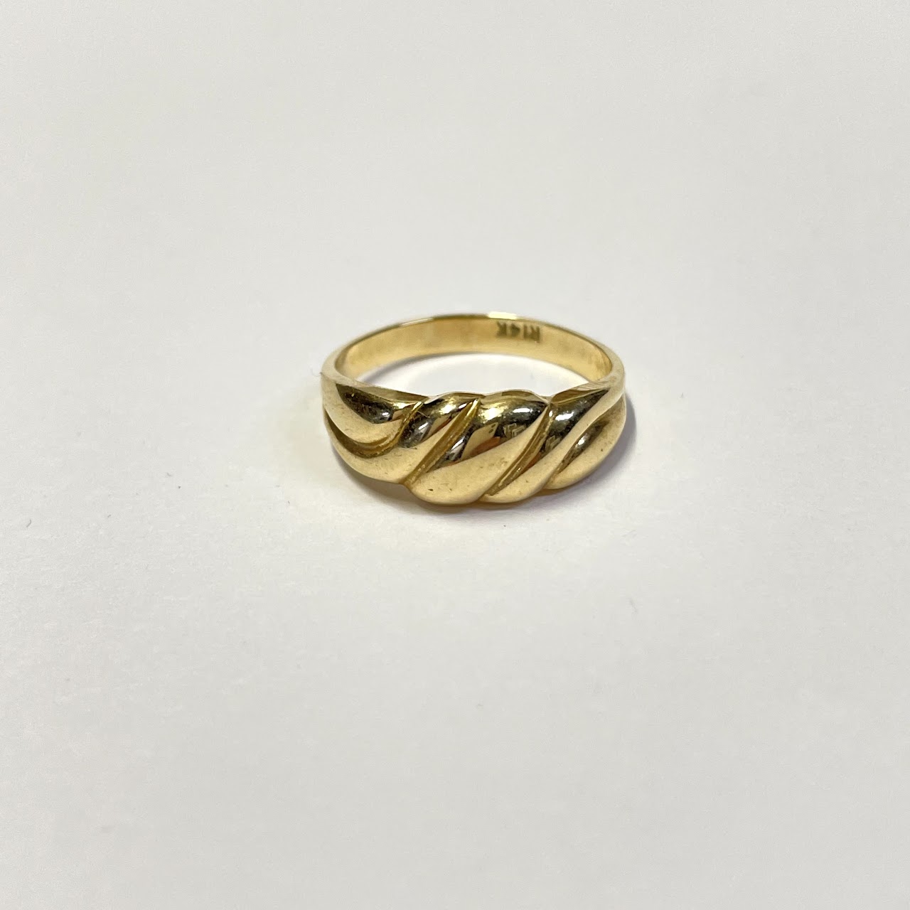 14K Gold Ridged Ring