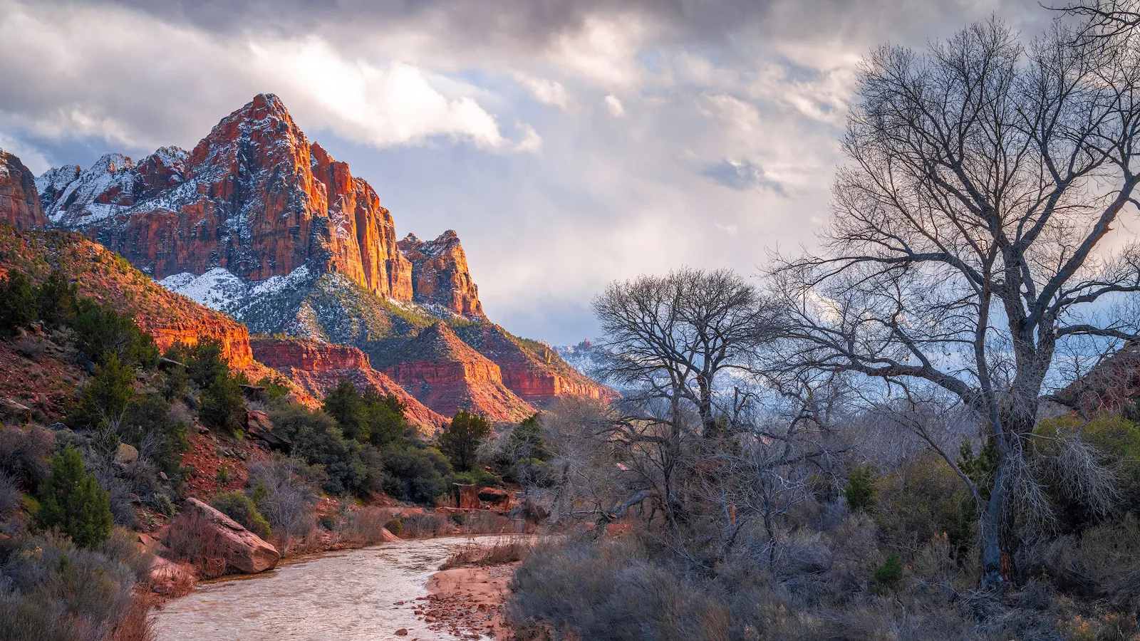 Usa, Utah, Nature, Zion National Park, River 4K Wallpaper