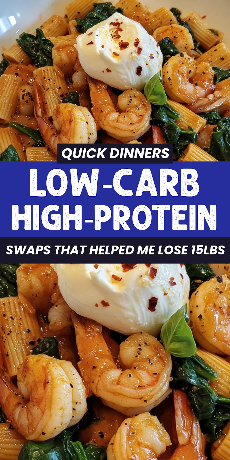 Garlic Butter Shrimp & Spinach Rigatoni with Creamy Burrata ...