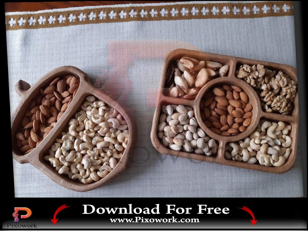 +70 vector DXF to download Sectional Tray For Dry Fruits Nuts Snacks