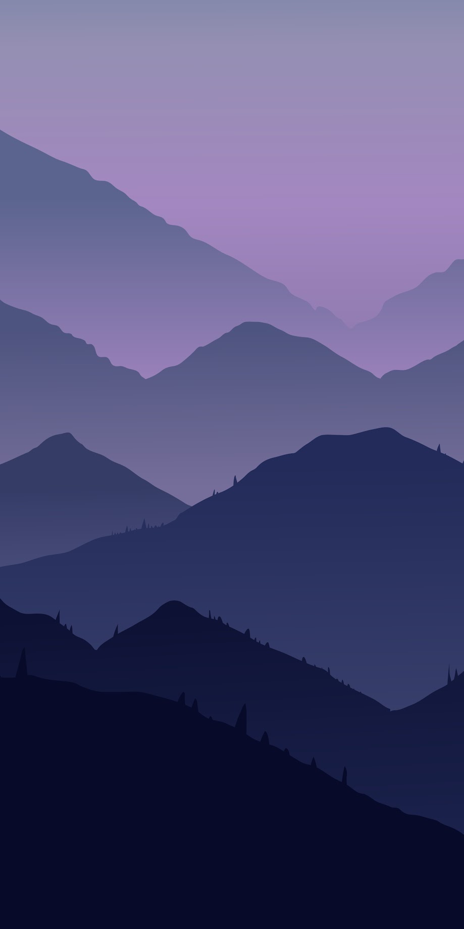 Mountain Range, Illustration, Landscape, Purple 2K iPhone Wallpaper