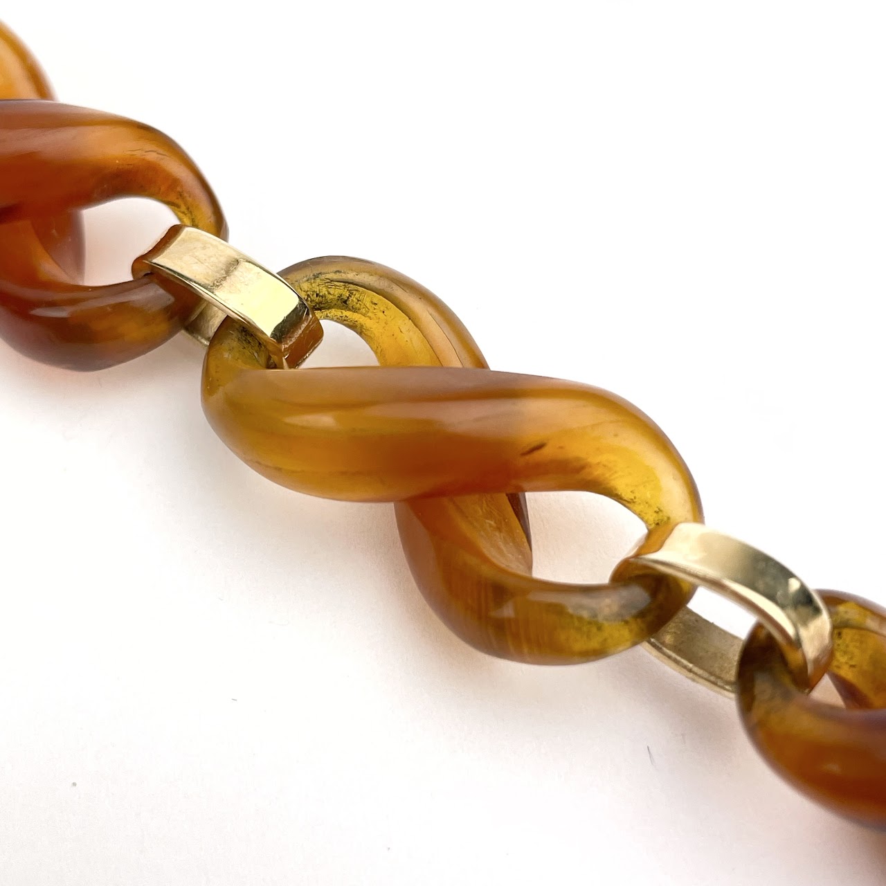 14K Gold & Acrylic Chain Bracelet