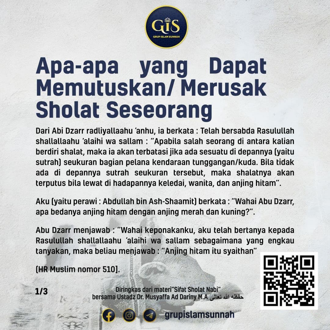 Halaqah 32 – Pembahasan Apa-Apa yang Bisa Merusak Sholat Seseorang Jika ...