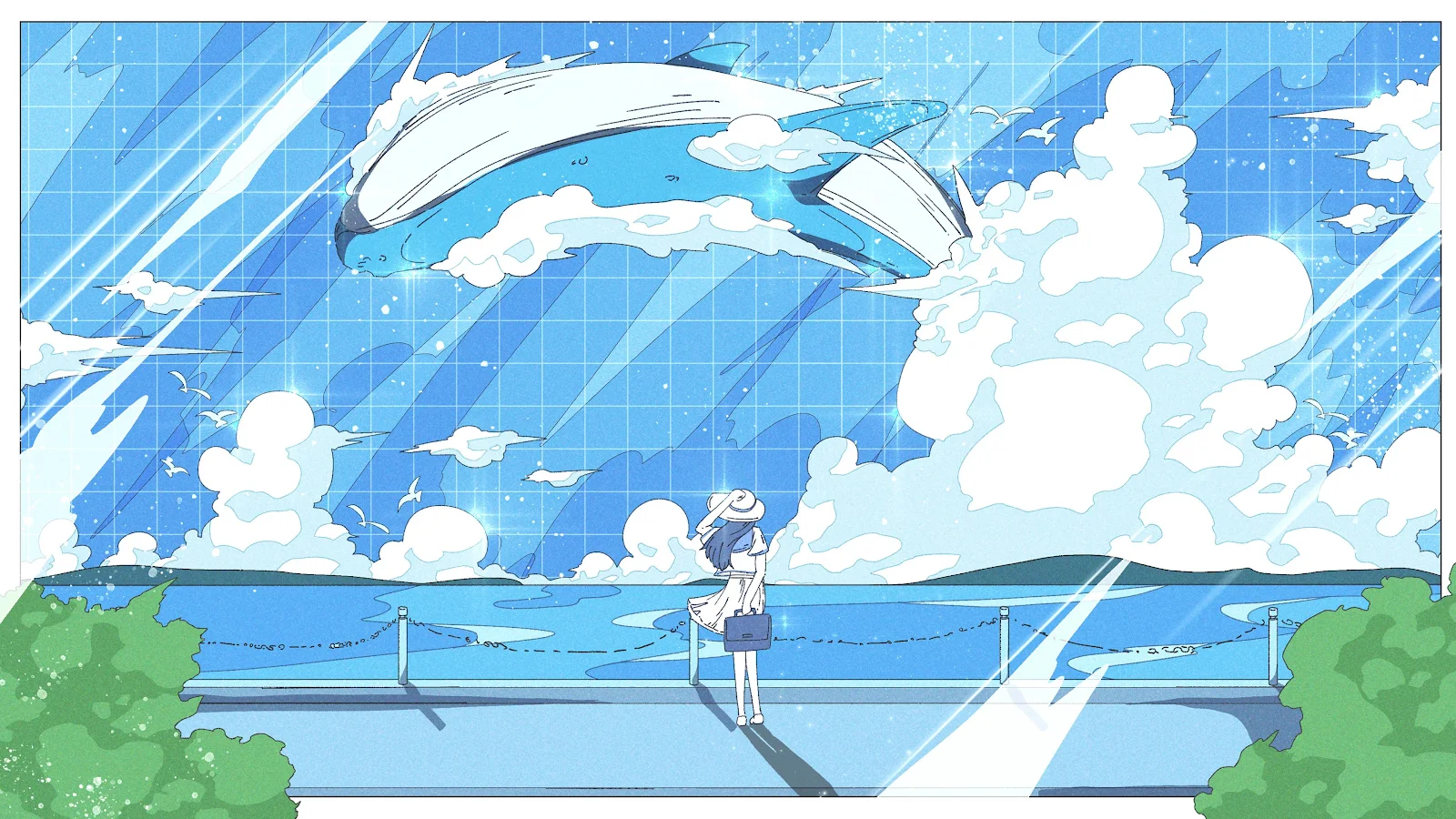 Latios Flying Whale Ship 4K Desktop Wallpaper