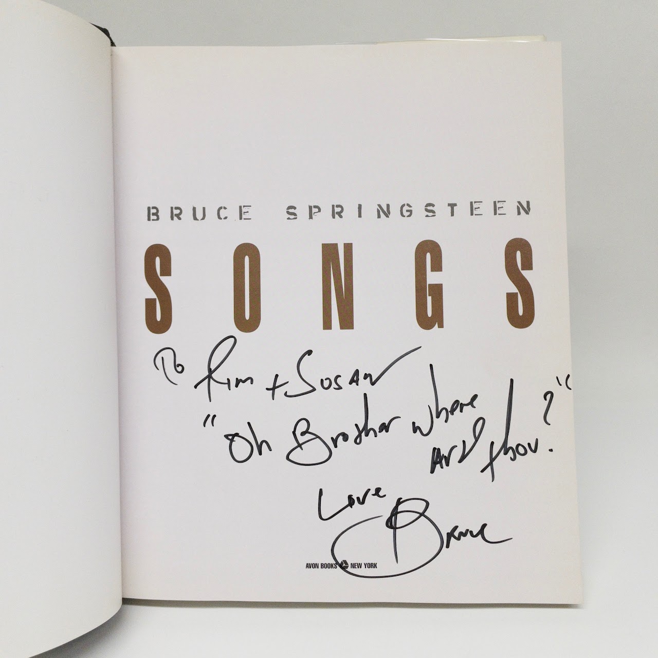 Bruce Springsteen: Songs Signed 1st Edition